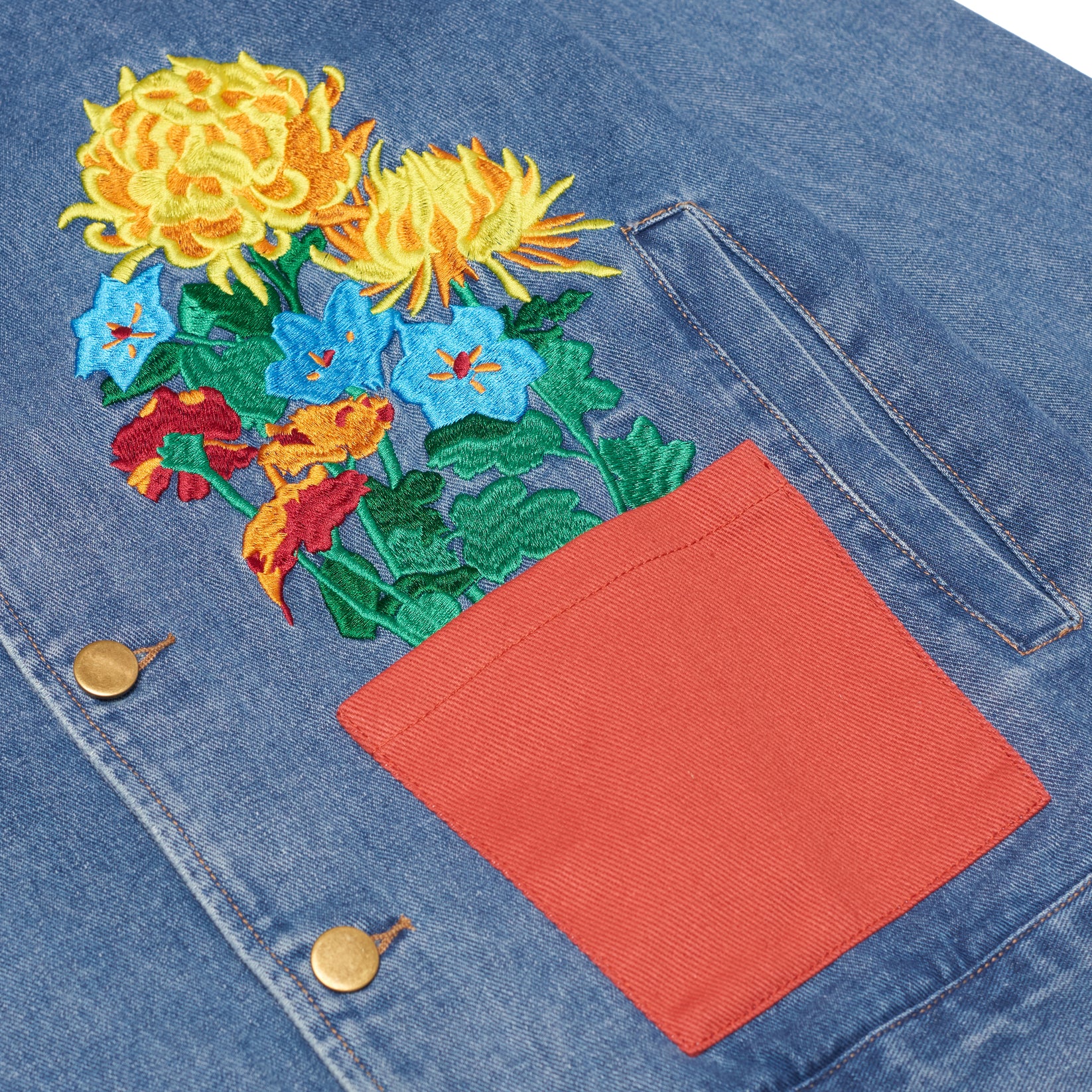 Flower Pots Denim Jacket [Blue] - KidSuper