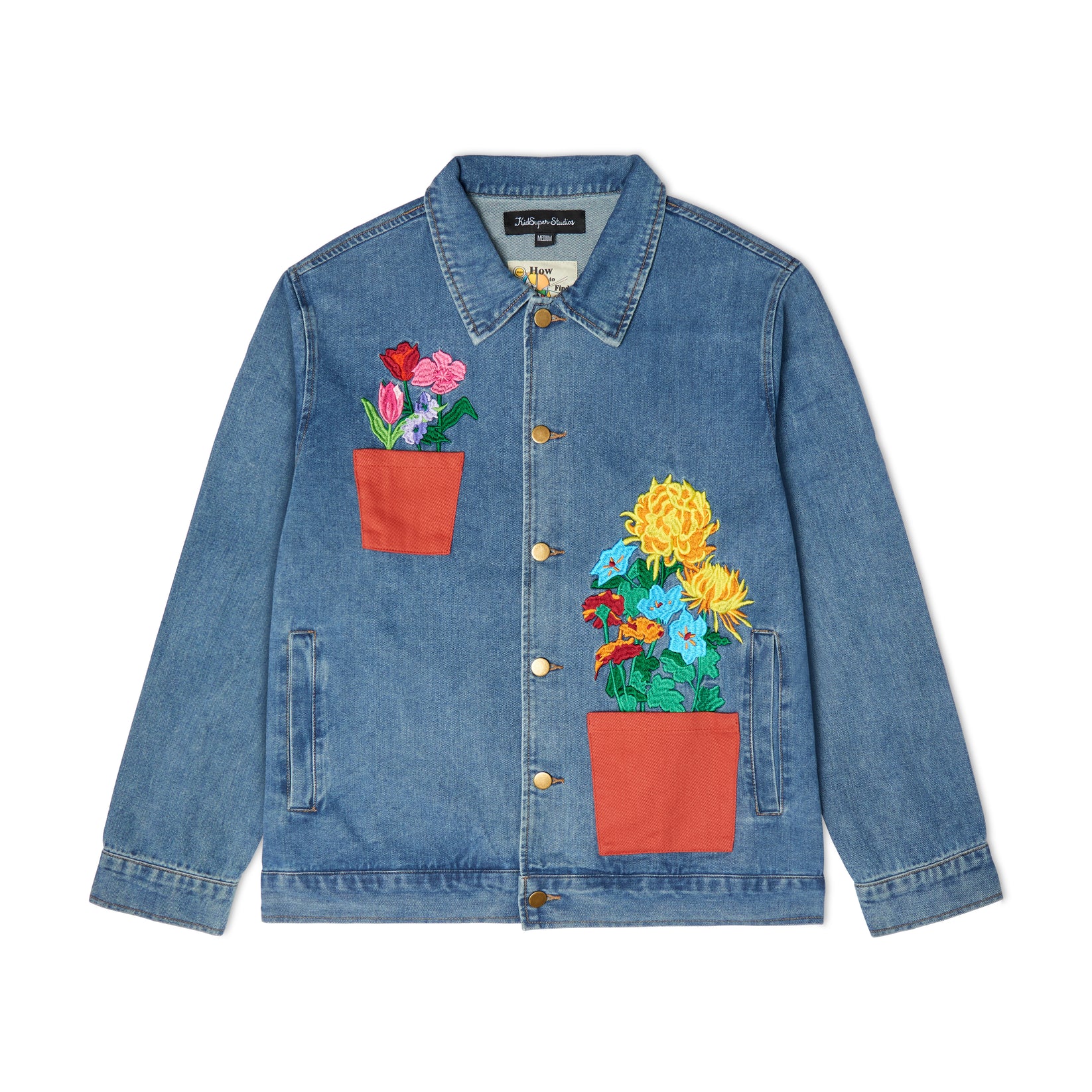 Flower Pots Denim Jacket [Blue] - KidSuper